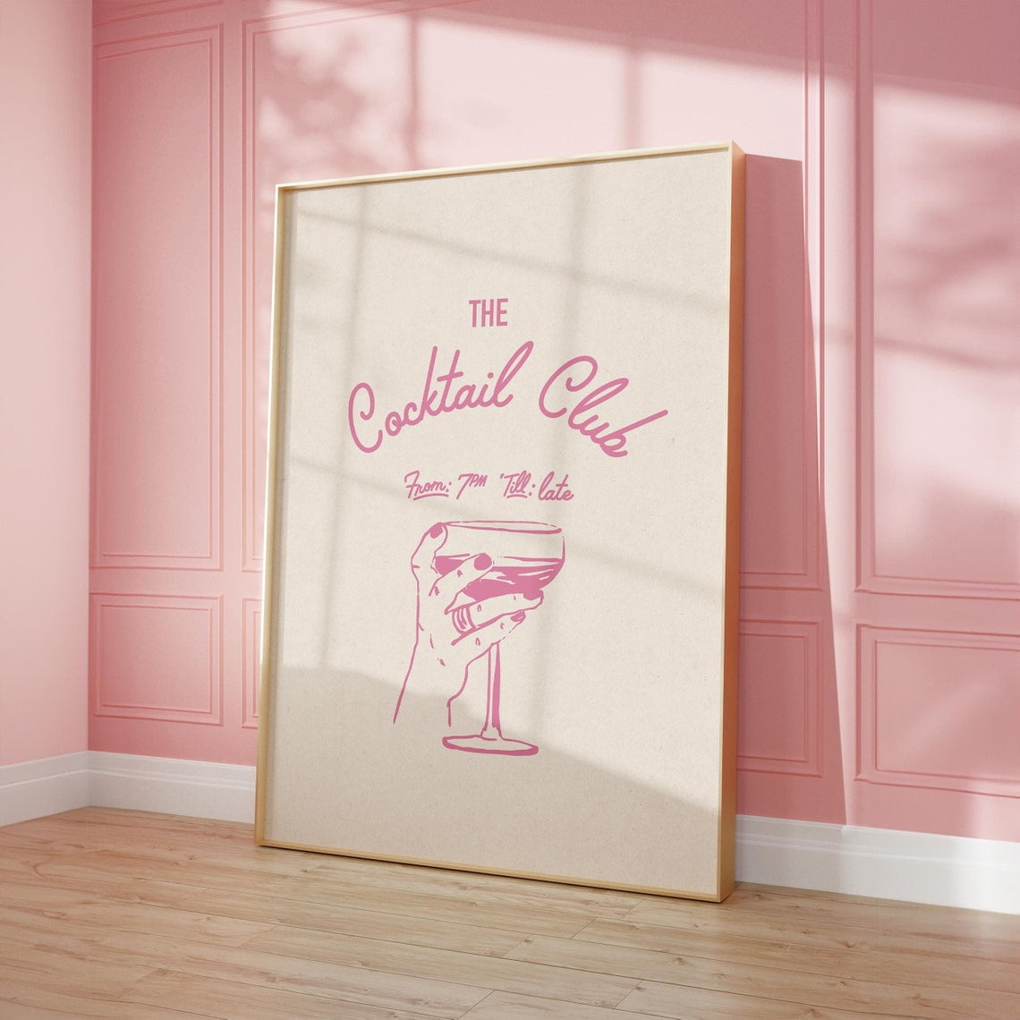 Hand Drawn Cocktail Club Printable Art Cheers Print, Cin Cin Poster Trendy Retro Wall Art ...