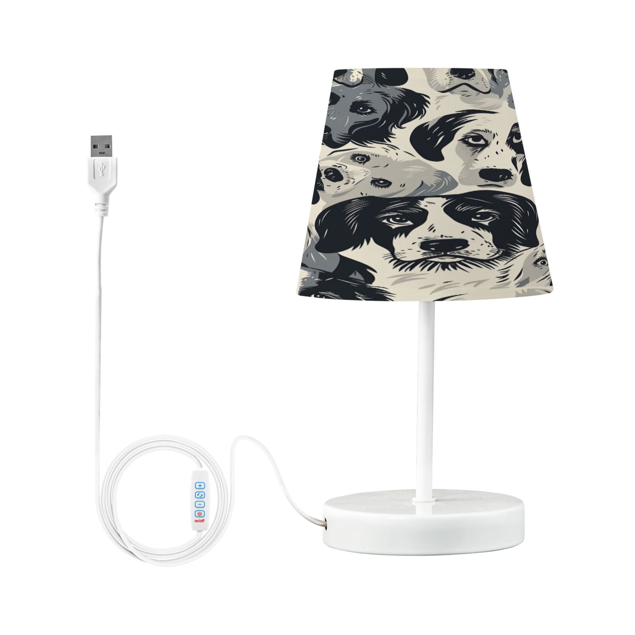Hand Drawn Dogs Desk Lamp LED Table Nightstand Lamps with 3 Color ...