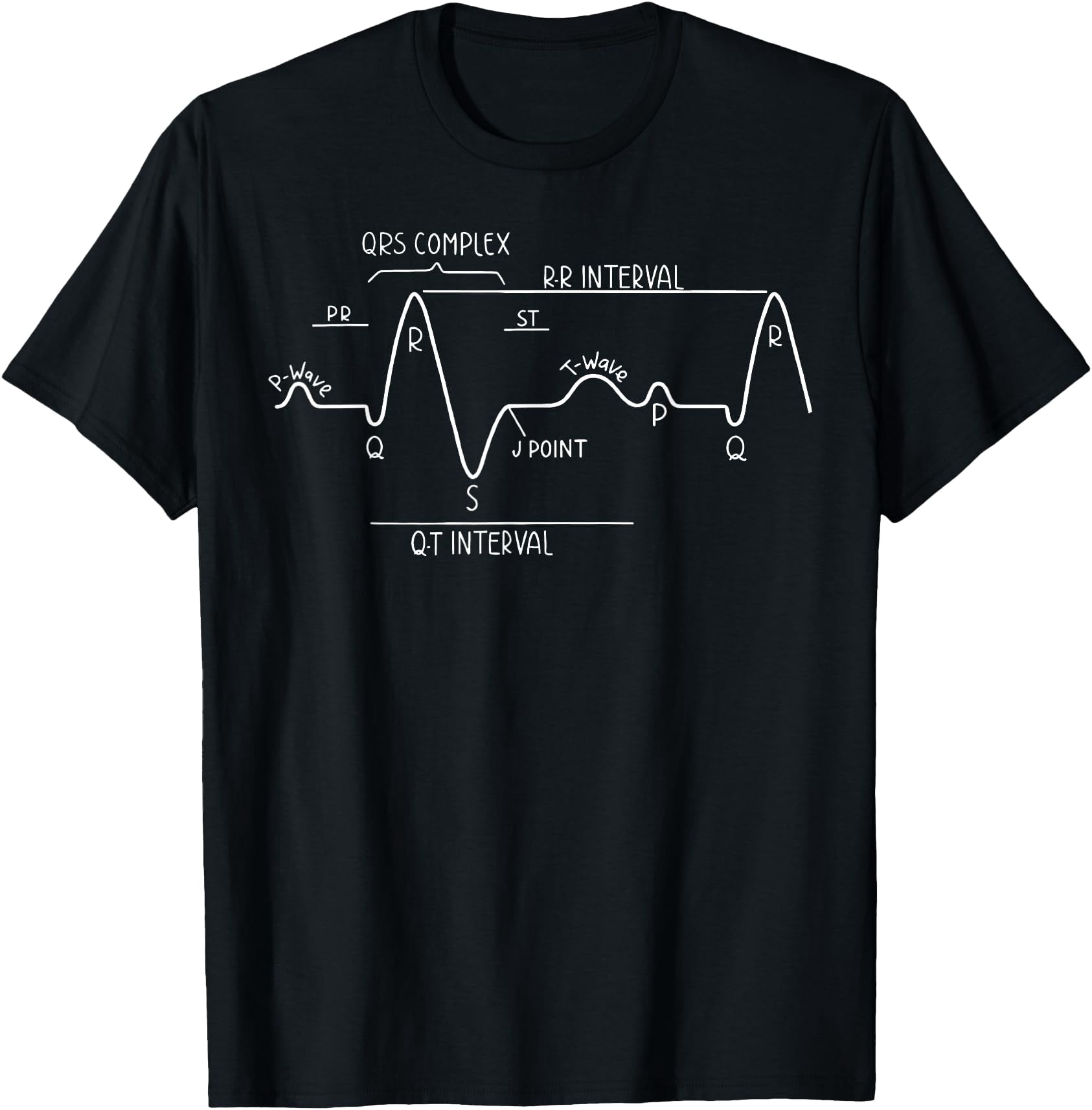 Hand Drawn ECG EKG Heartbeat T-Shirt for Medical Professionals and ...