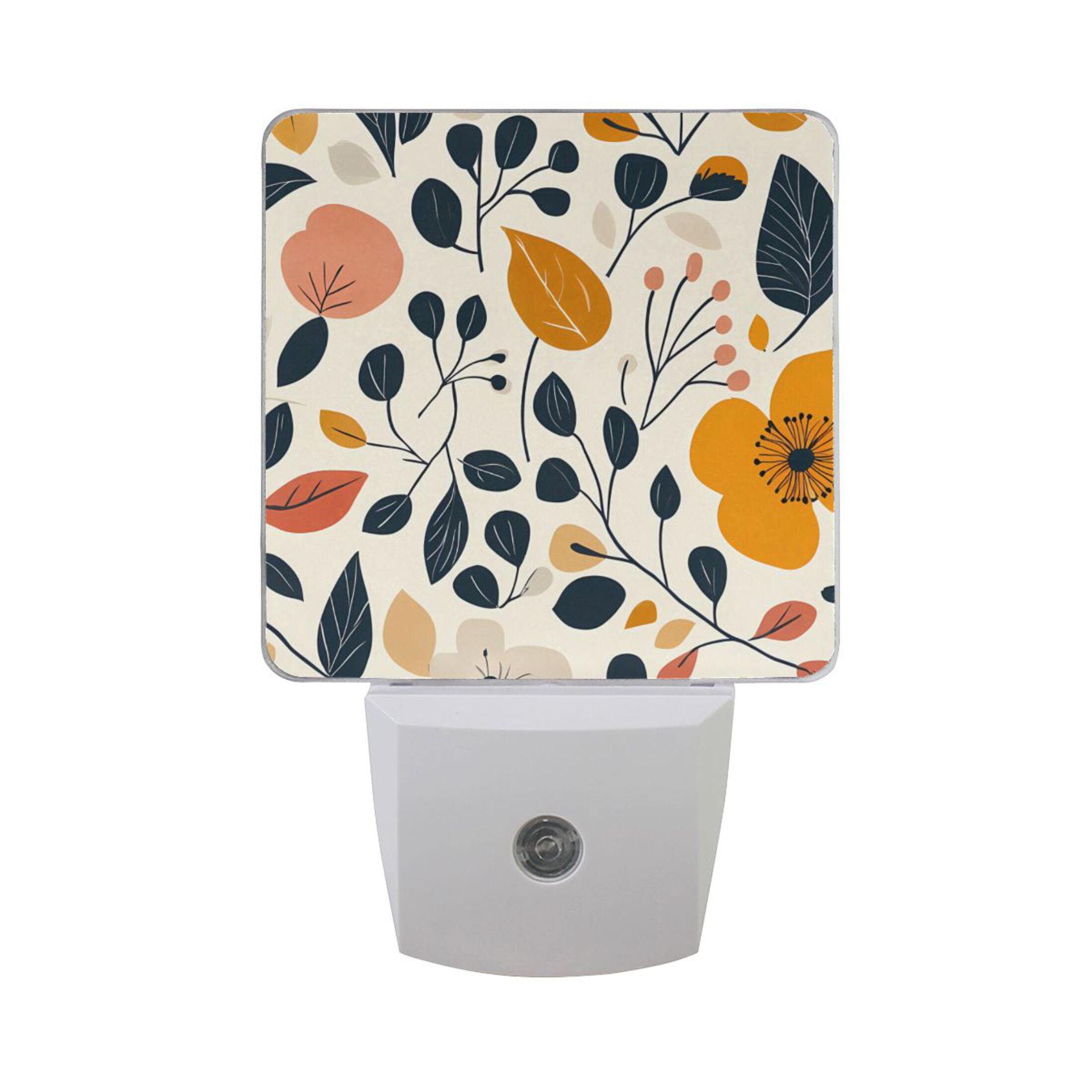 Hand Drawn Flower Leaf Night Light 2 Pack LED Nightlight Plug into Wall ...