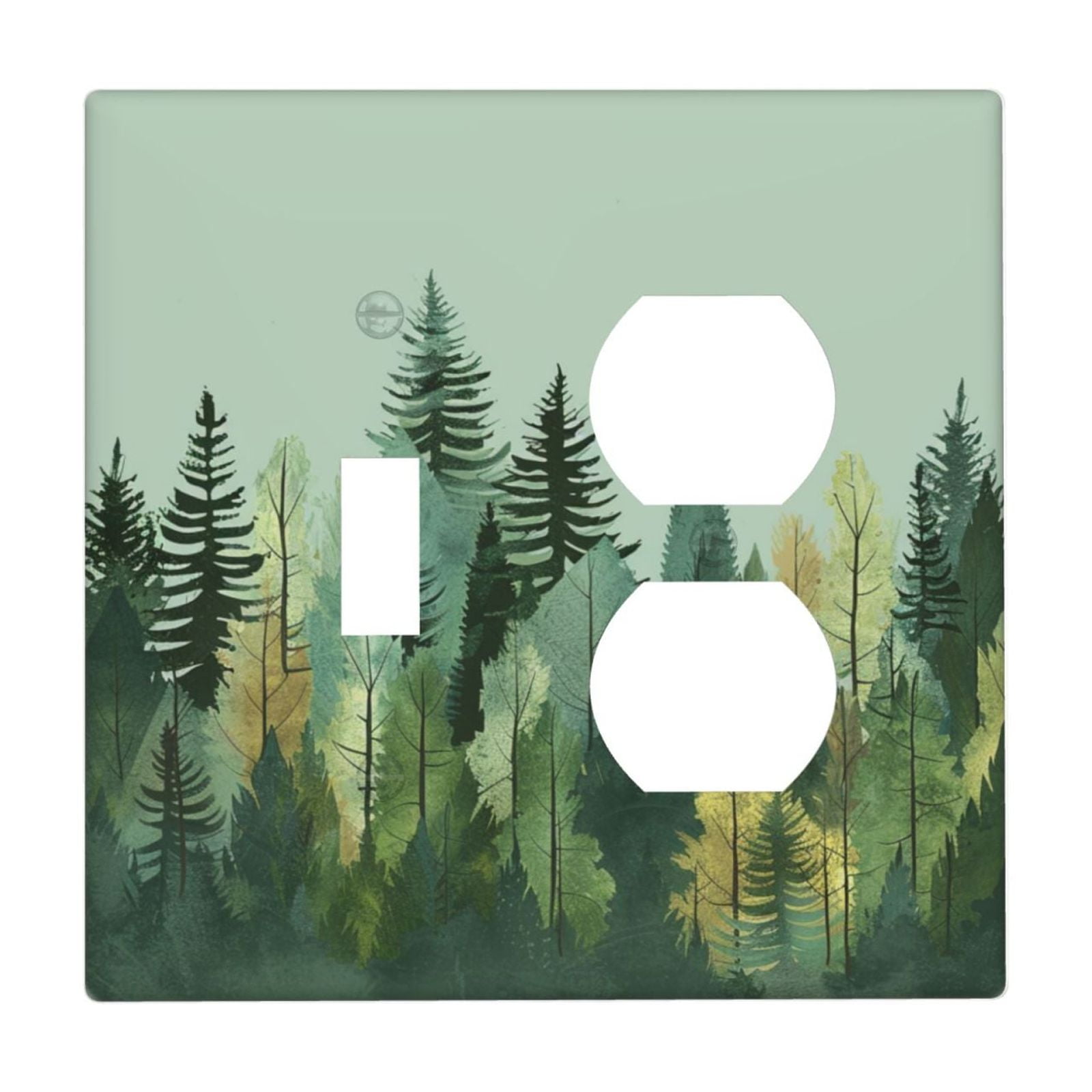 Hand Drawn Forest Switch Cover Decorative Wall Plate / 2-Gang 1-Toggle ...