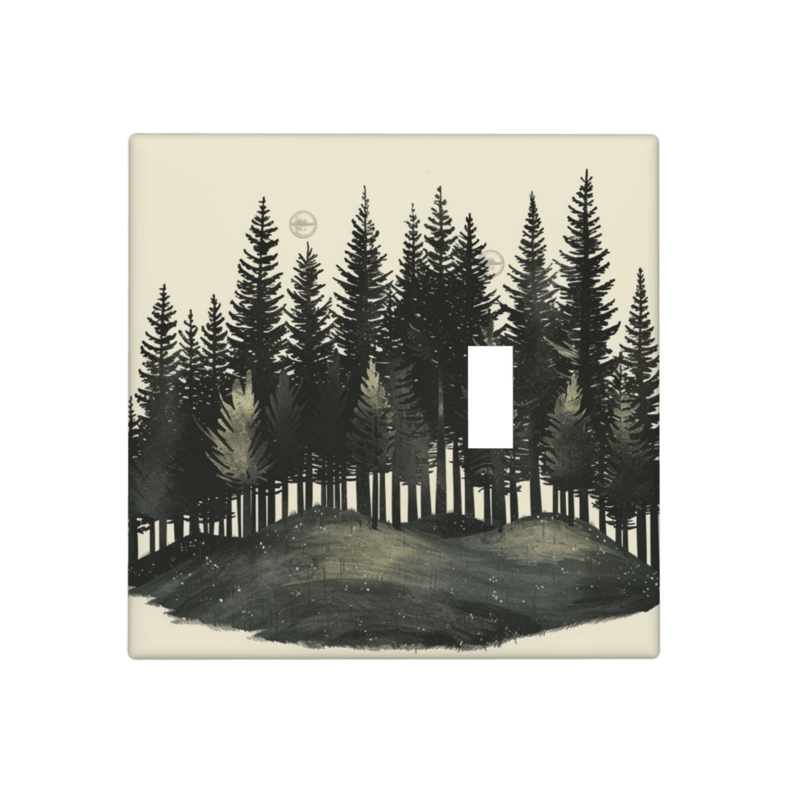 Hand Drawn Forest Switch Cover Decorative Wall Plate / 2-Gang 1-Toggle ...