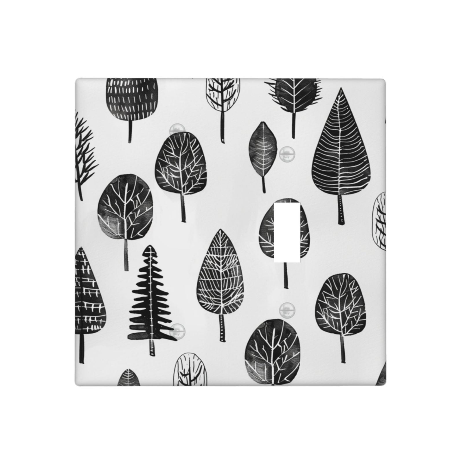 Hand Drawn Forest Switch Cover Decorative Wall Plate / 2-Gang 1-Toggle ...