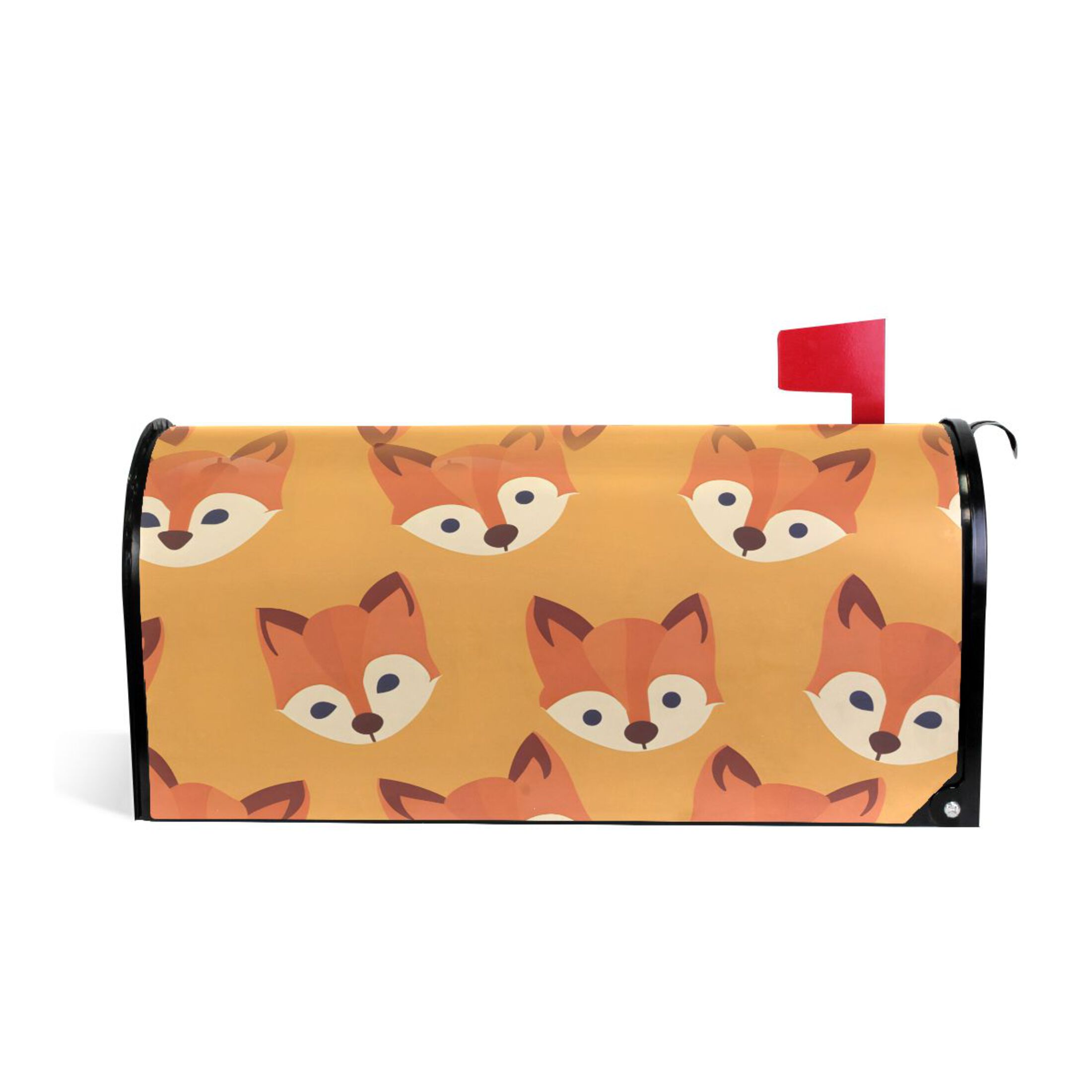 Hand Drawn Fox Face Magnetic Mailbox Covers 21" X 18" Post Letter Box ...