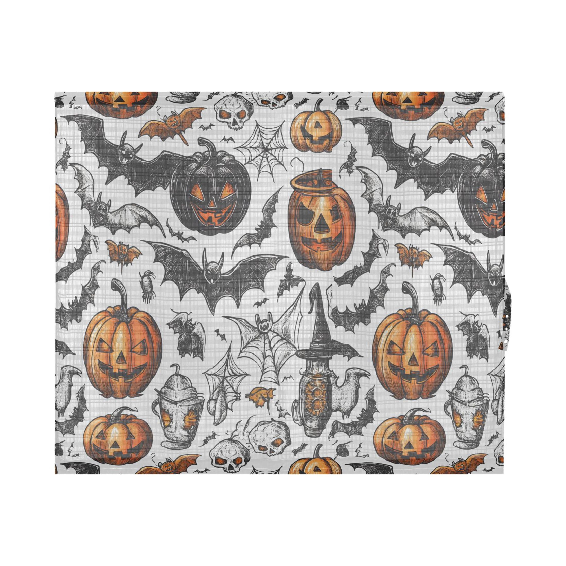 Hand Drawn Halloween Style Patterns Door Curtain Blackout Thermal ...