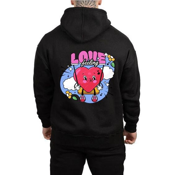 Hand-Drawn Heart Cartoon Character Hoodie – Playful and Charming Design ...