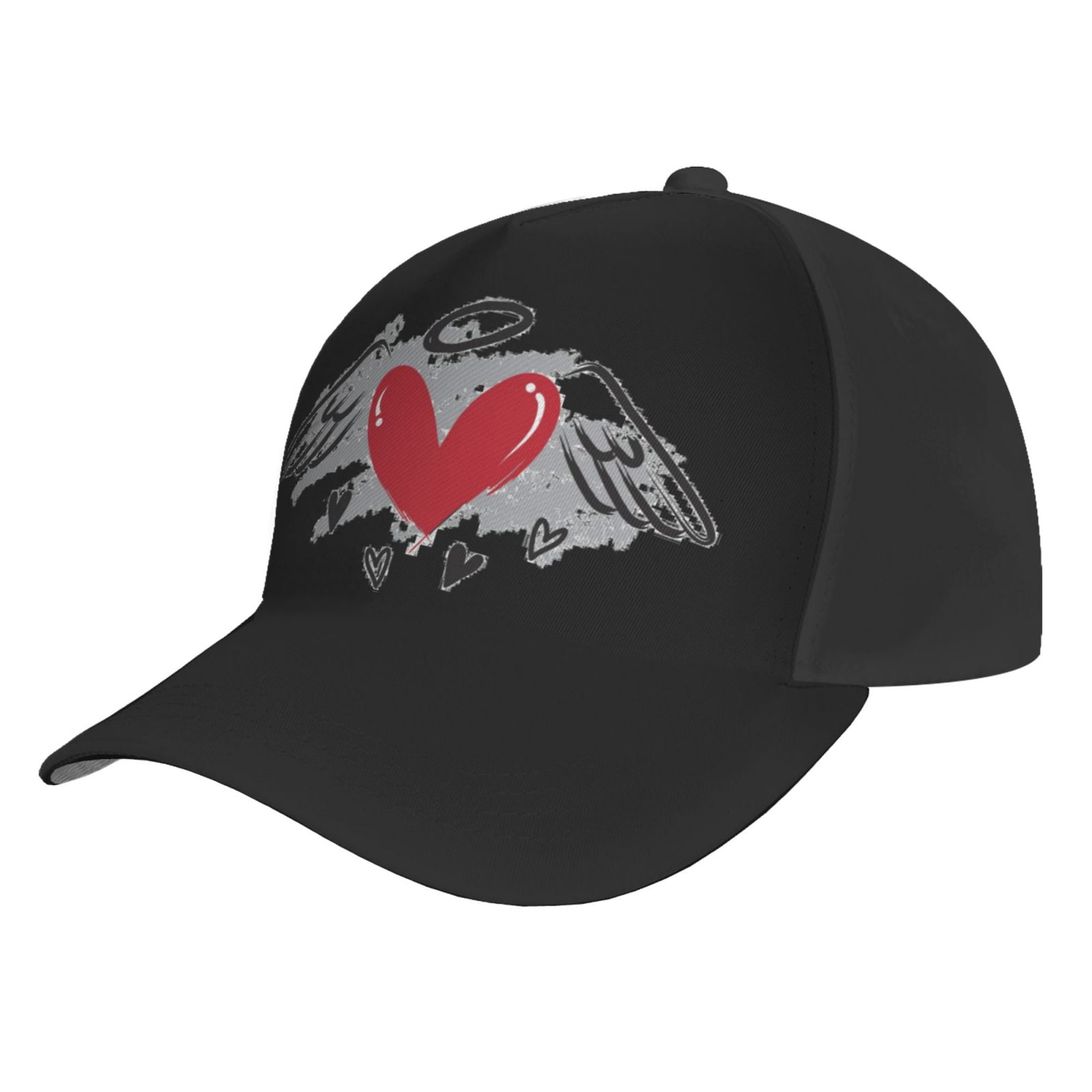 Hand Drawn Hearts With Wings Baseball Cap - Walmart.com