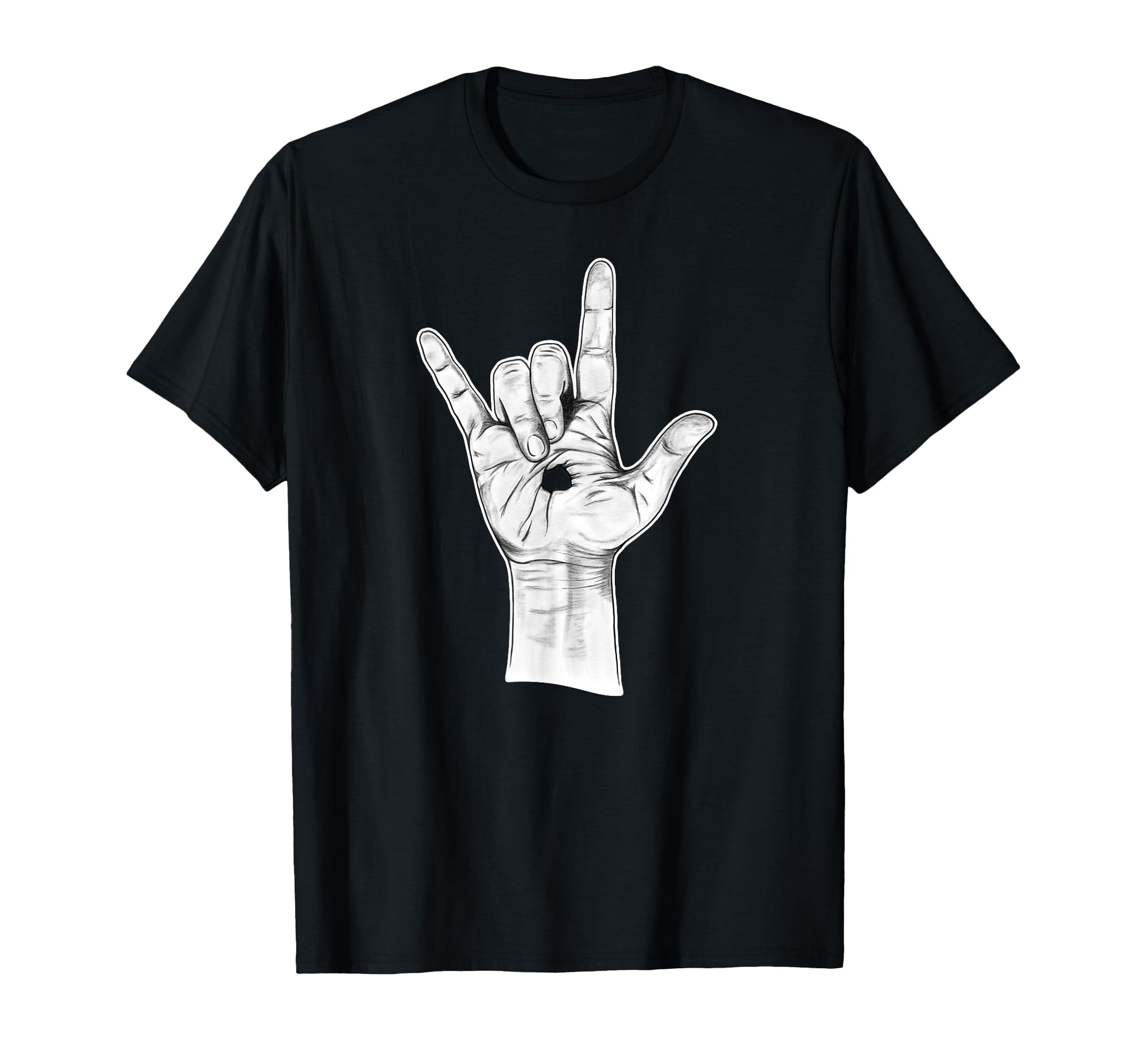 Hand Drawn I Love You ASL Hand Sign T-Shirt for Unique Expression and ...