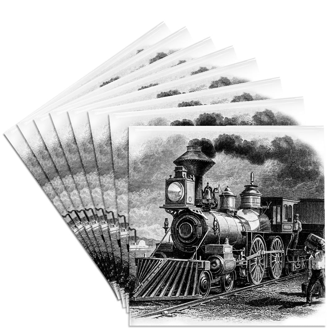 3drose, Hand Drawn Illustration Steam Locomotive on the Mississippi ...