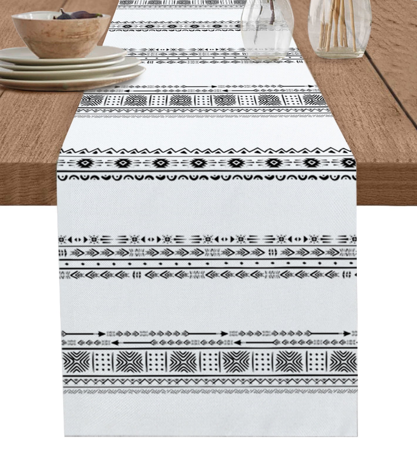 Hand Drawn Lines Arrows Geometry Table Runner ration Home r Dinner ...