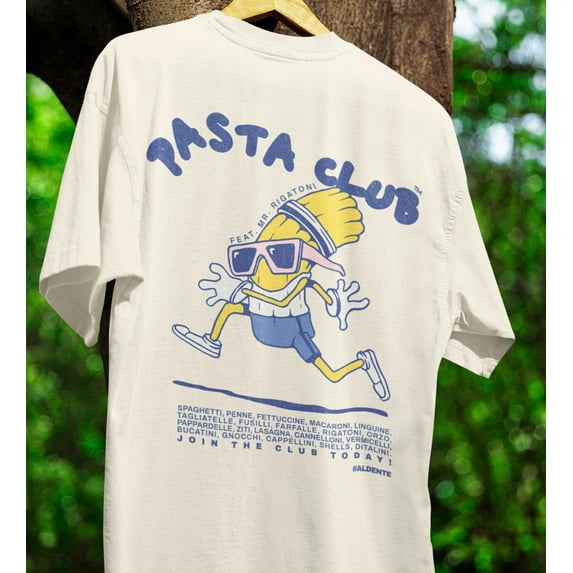 Hand-Drawn Pasta Tee – Retro 90s Foodie Shirt, Funny Italian Graphic ...