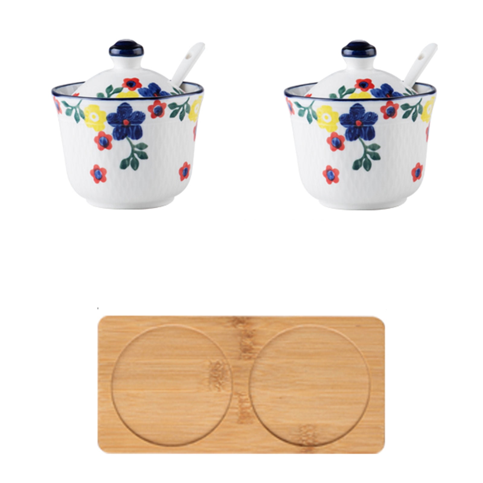 Hand Drawn Pattern Sugar Bowl With Lid, Ceramic Teacup Shape Sugar Pot ...