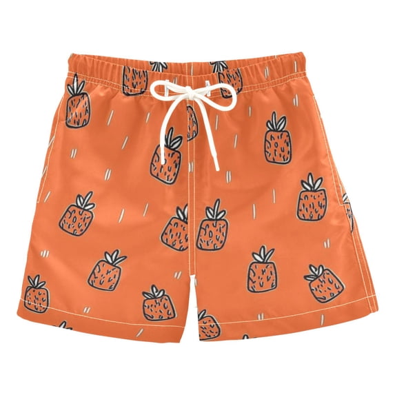 Hand Drawn Pineapple Pattern Swim Trunks Quick Dry Beach Pool Board ...