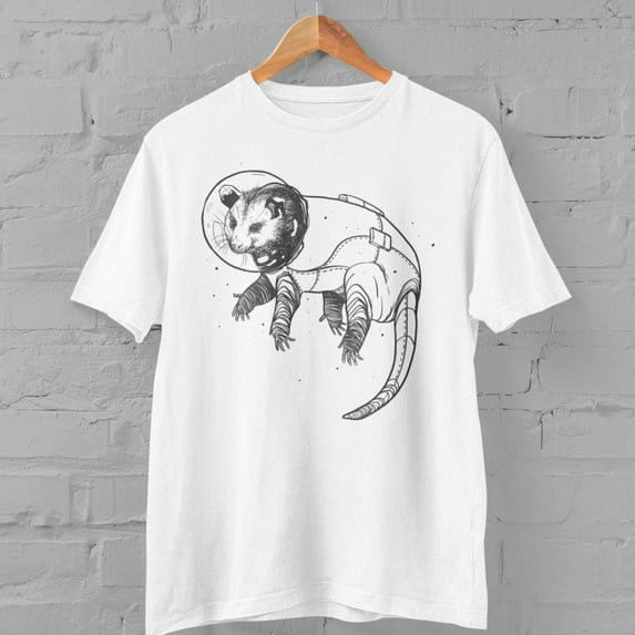 Hand-Drawn Possum Graphic T-Shirt Unique Space Tee for Animal Lovers ...