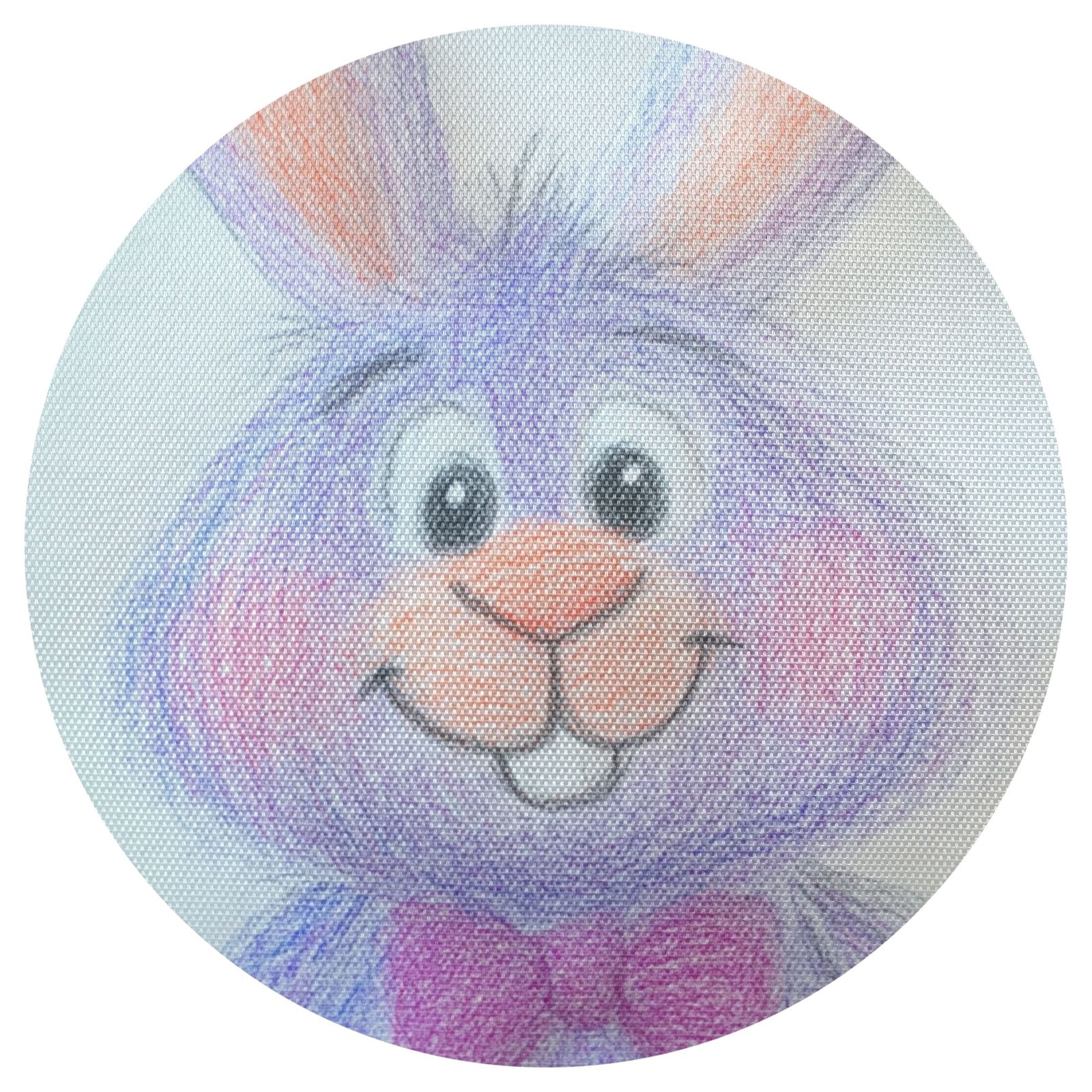 Hand Drawn Rabbit Pattern 6-Piece 15.4in Durable PVC Plate Mats, Heat ...
