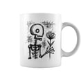 Hand Drawn Skeleton Holding Flower Coffee Mug - Walmart.com