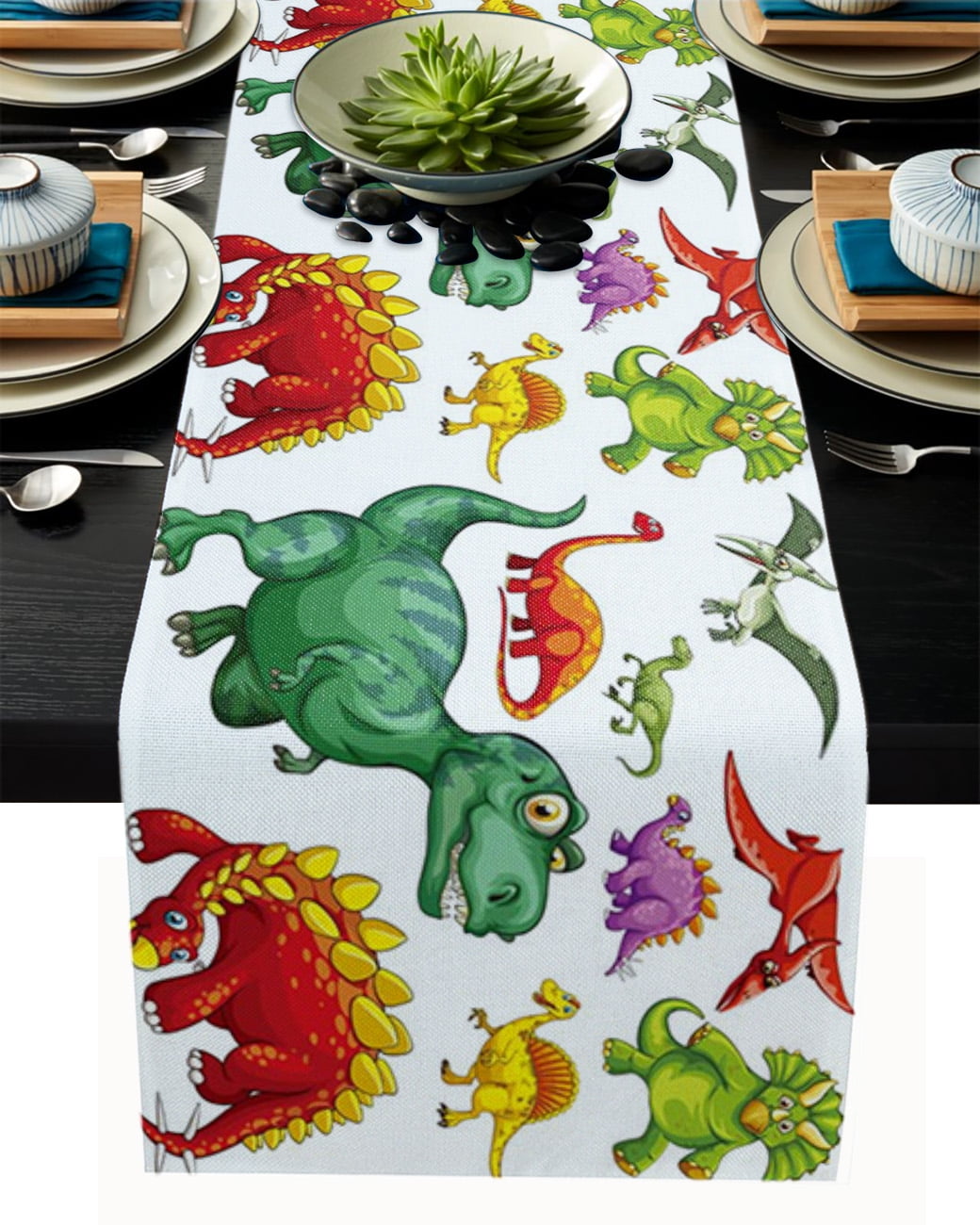 Hand-Drawn Sketch Dinosaur Modern Table Runner Holiday Party ration ...