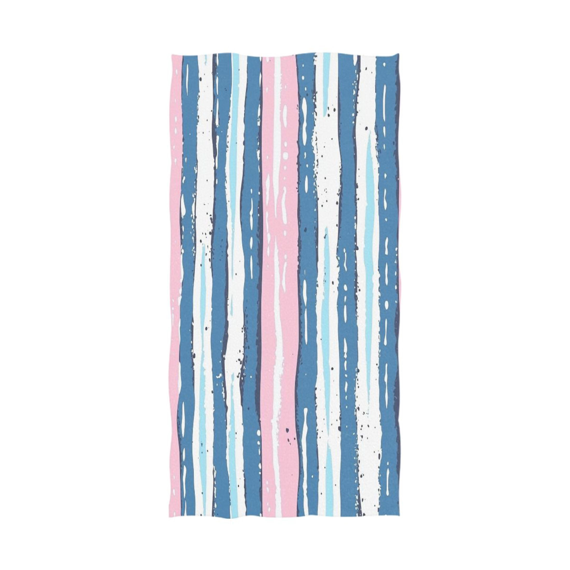 Hand Drawn Stripes Pattern 64''x32'' Bath Towels Lightweight Quick-Dry ...