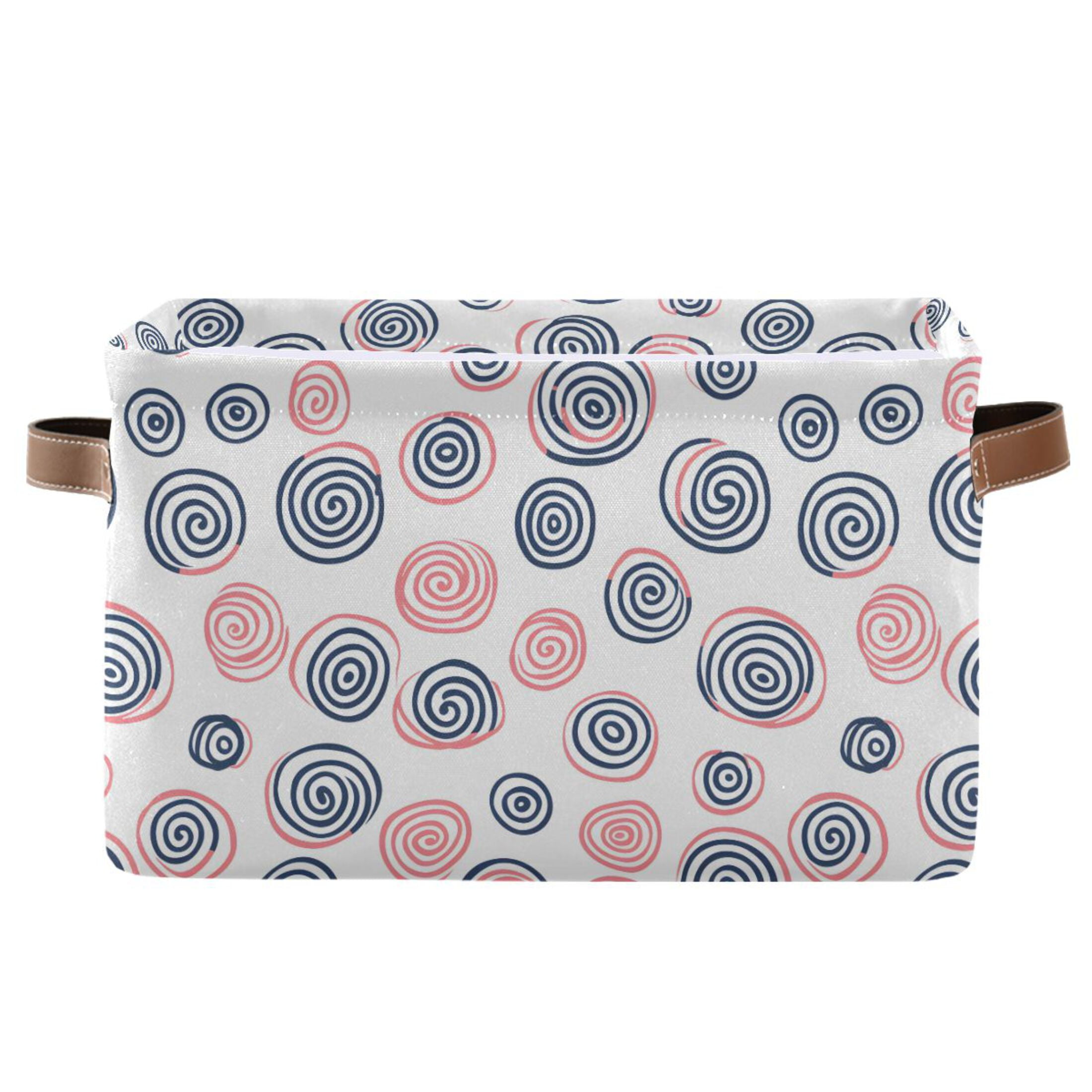 Hand Drawn Swirl Doodle Storage Bins with Handle Fabric Organizer ...