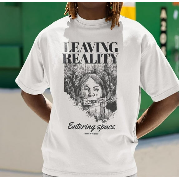 Hand-Drawn UFO Galaxy Graphic Tee – Retro Space Art Shirt, Sci-Fi T ...