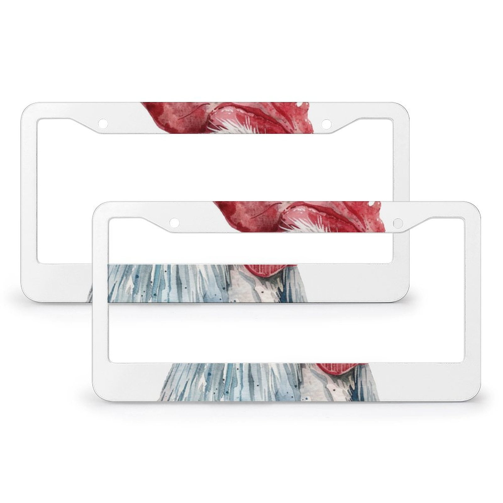 Hand Drawn Watercolor Farm Hen Rooster Print License Plate Cover 2 Pcs ...