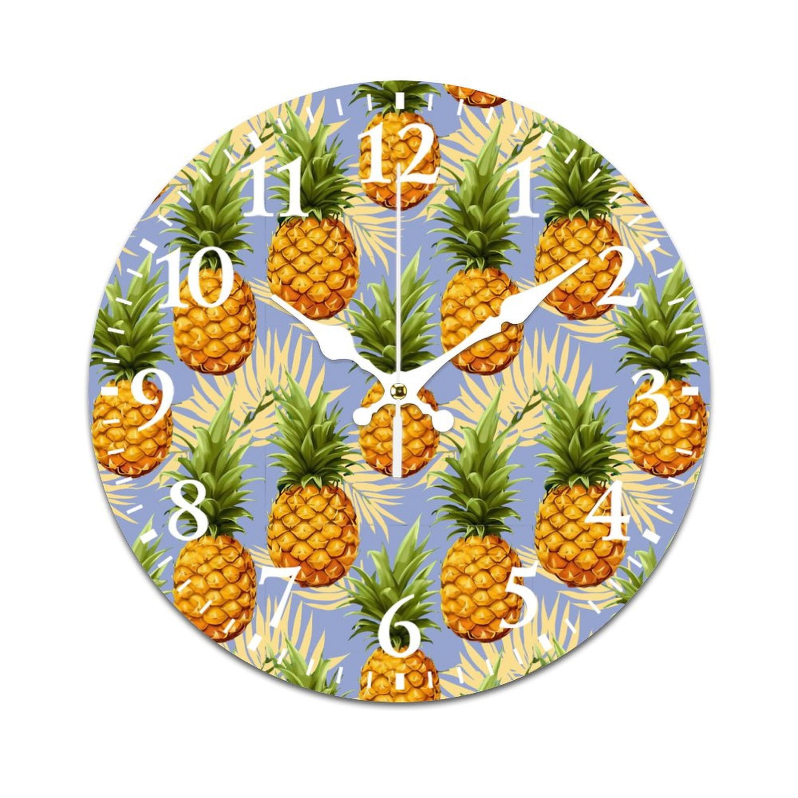 Hand Drawn Watercolor Pineapple Wall Clock Modern Design Clocks Wall ...