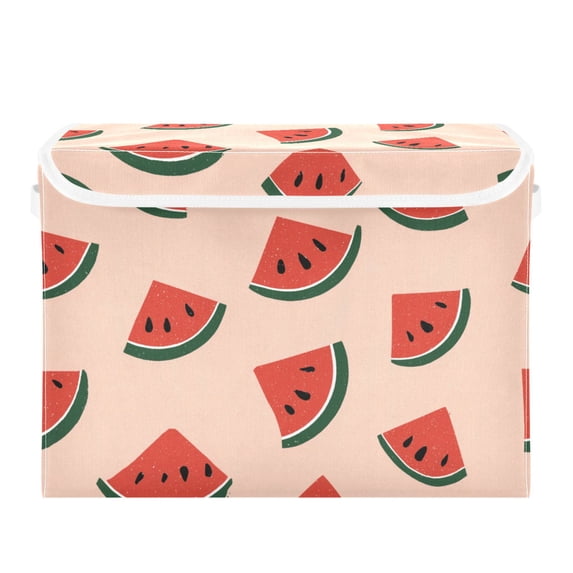 Hand Drawn Watermelon Slices Foldable Storage Bins with Lids Handles ...