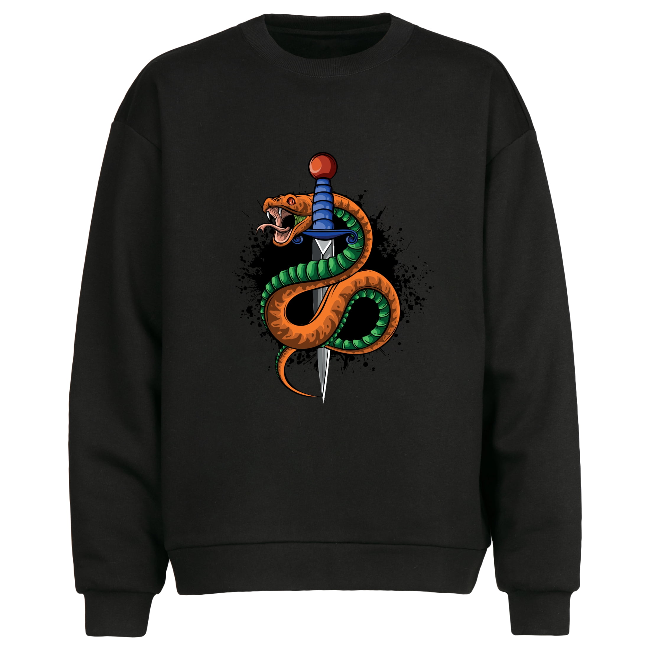 Hand Drawn of Snake Design Men's & Big Men's Graphic Crew Neck ...