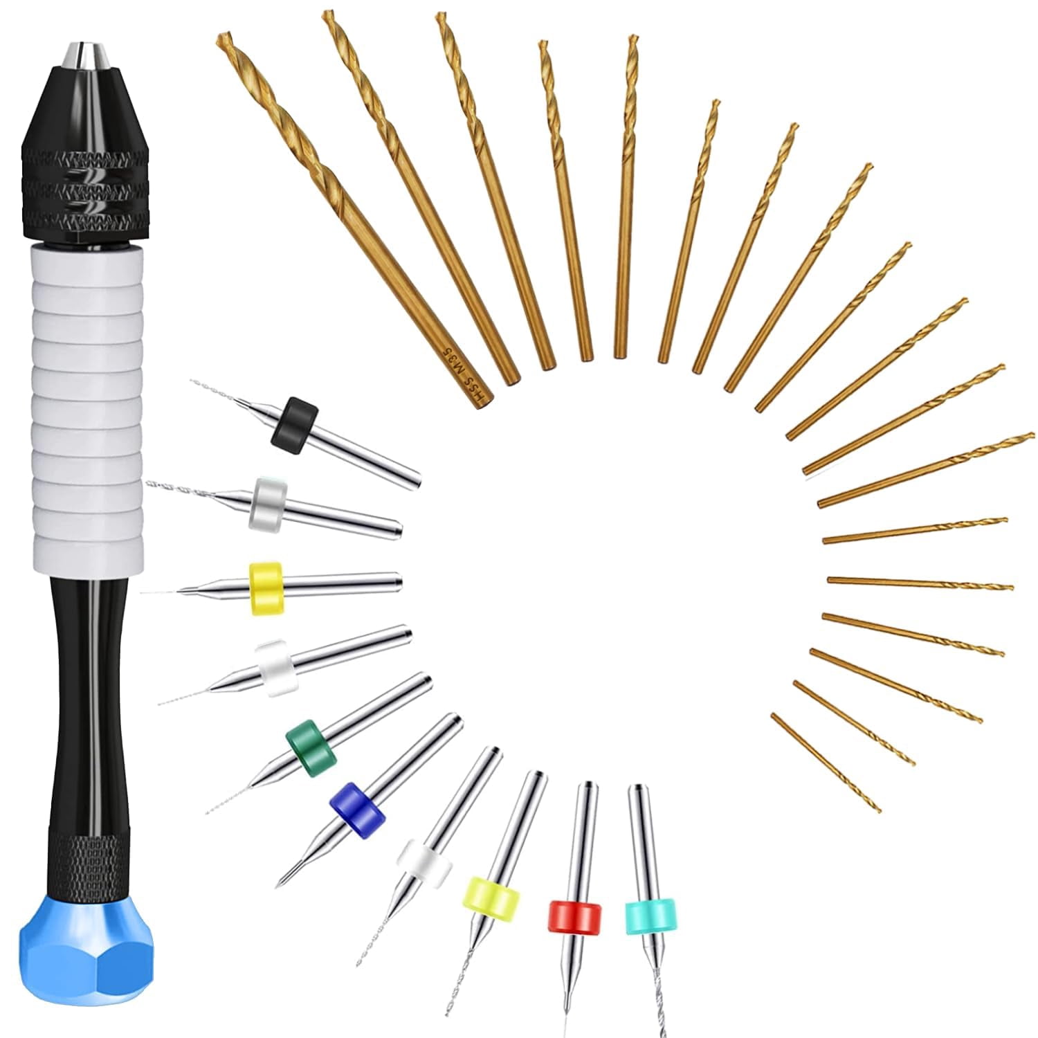 Hand Drill Bits Set, Pin Vise Micro Twist Drills and PCB Mini Cutting ...