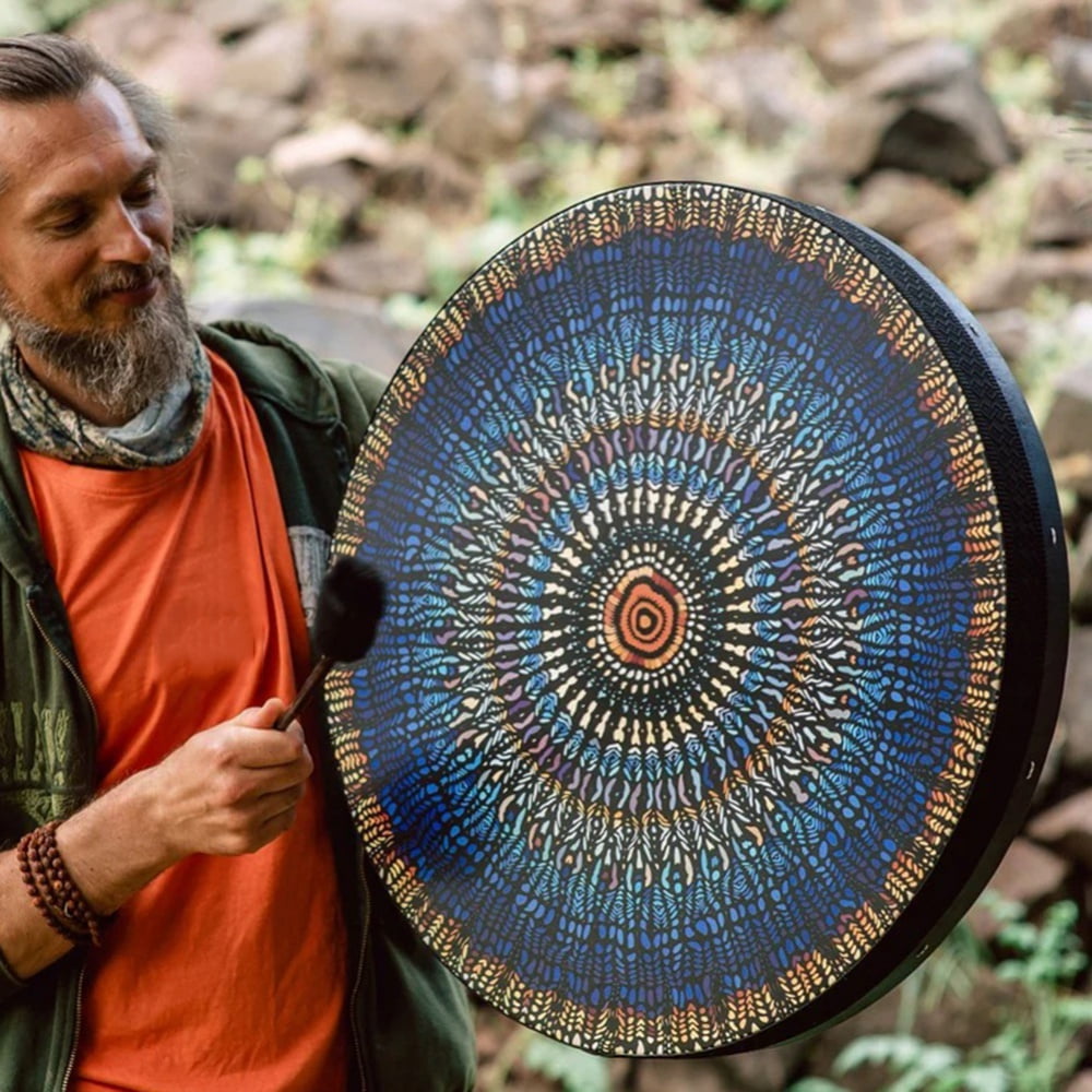 Hand Drum for Adult Kids, Handmade Shaman Drum Hand-Held Percussion ...