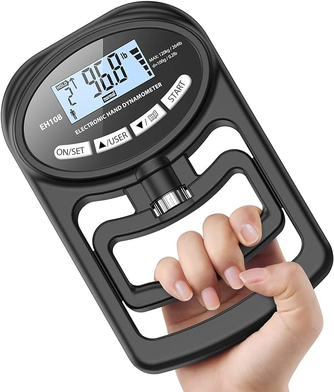 Phojia Hand Dynamometer, Electronic Grip Strength Tester, 265 Lbs/120 ...