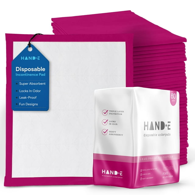 Hand-E Disposable Bed Pads - Triple Layer, Heavy Absorbent Underpads ...