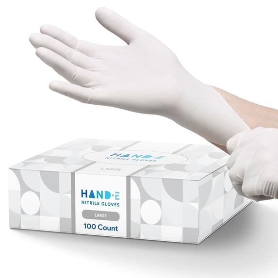 Hand-E Heavy Duty Nitrile Gloves, Food Grade, Size L, 100ct ...