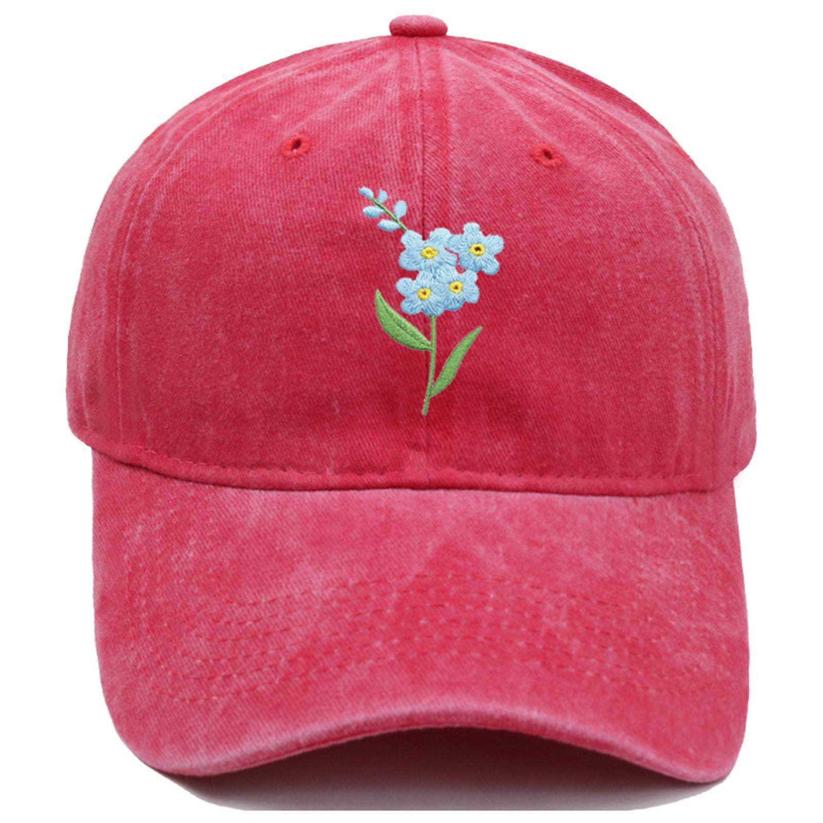 Hand Embroidered Flower Design Baseball Cap Women - Walmart.com