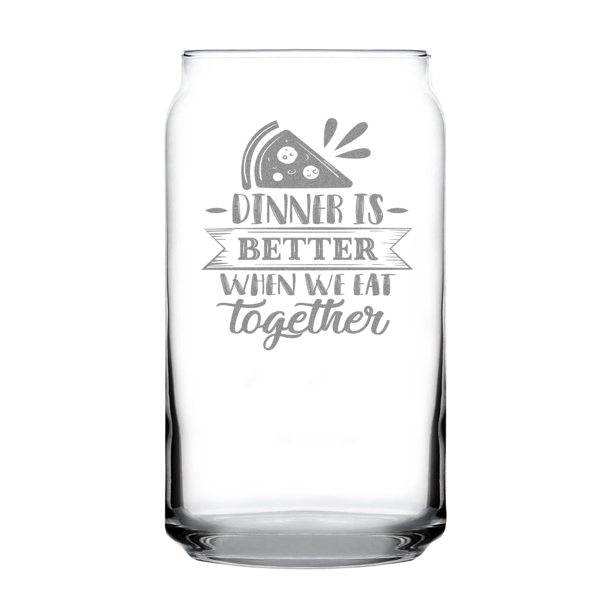 Hand Engraved 16oz Can Shaped Pint Glass, Cute Pizza Slice Design ...