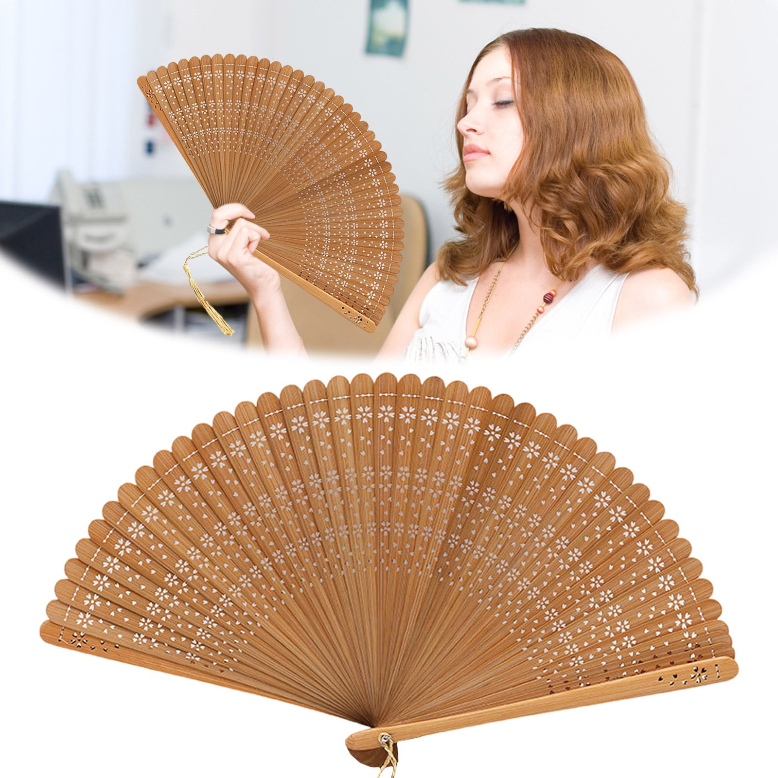 Hand Fan Foldable Sauna Fan For Wedding Dance Evening And Grill Heart ...