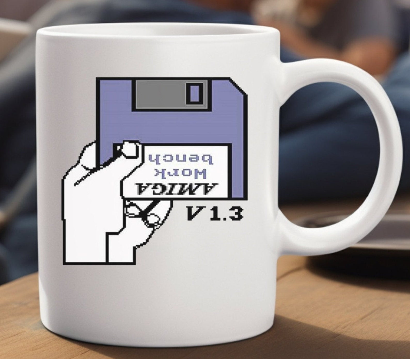 Hand Floppy Disk Logo / Old School Gaming Mug / Grandad, Dad Gift Idea ...