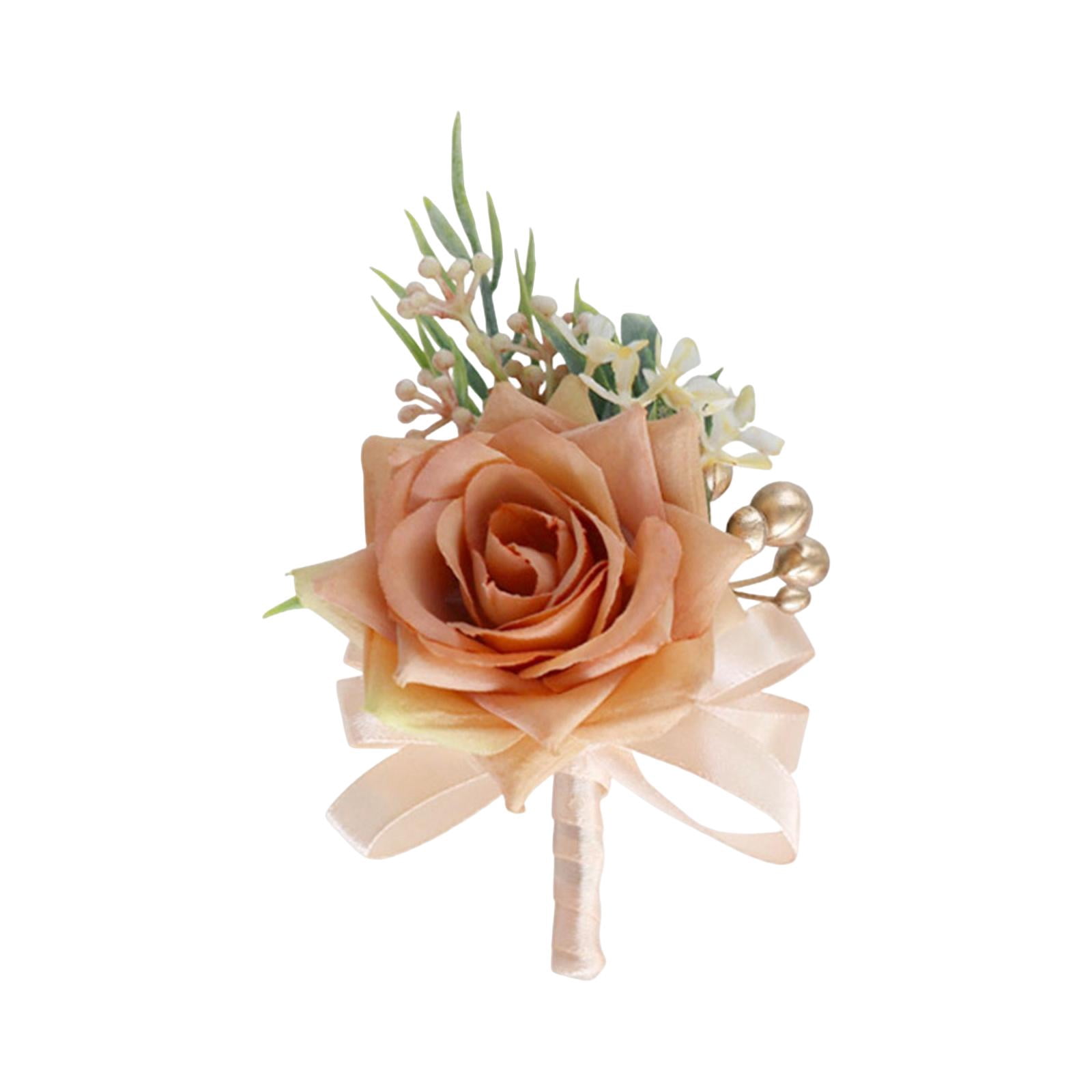 Hand Flower Brooch Pin with Rose Bud Artificial Prom Flowers Wrist ...