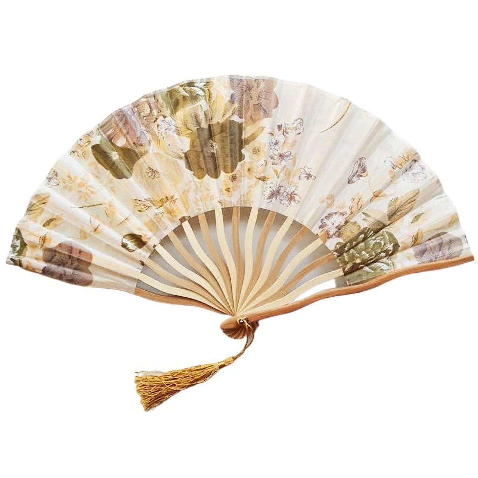 Hand Fold Fan Retro Adornment Woman Man Dance Props Wedding Living Room ...