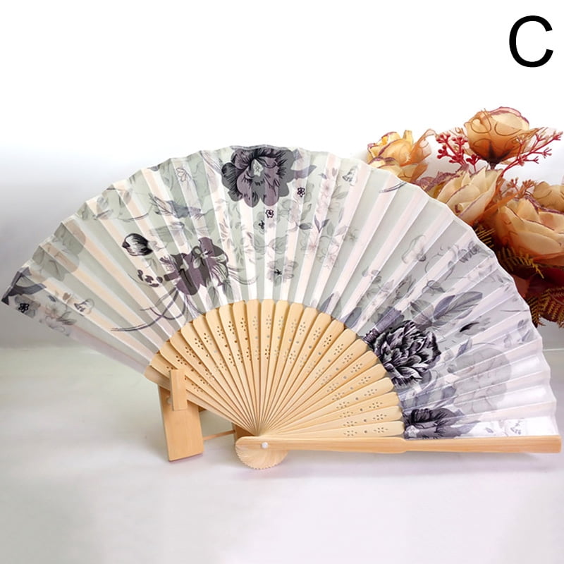 Hand Fold Fan Retro Adornment Woman Man Dance Props Wedding Living Room ...