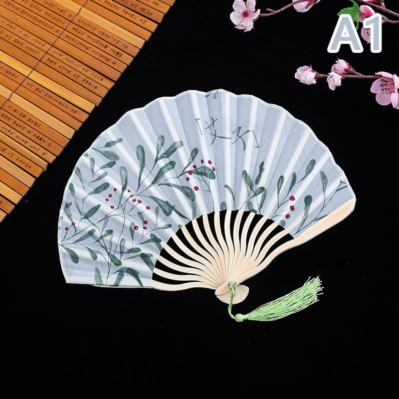 Hand Fold Fan Retro Adornment Woman Man Dance Props Wedding Living Room ...