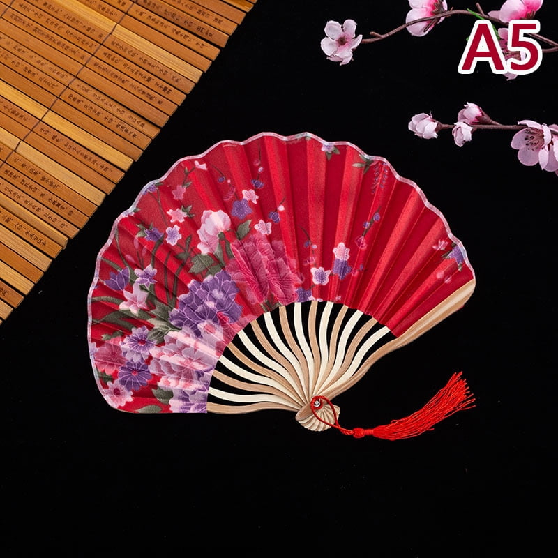 Hand Fold Fan Retro Adornment Woman Man Dance Props Wedding Living Room ...