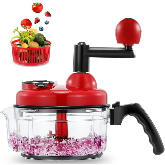Hand Food Chopper, Quick Manual Vetable Processor, Easy To Clean Rotary ...