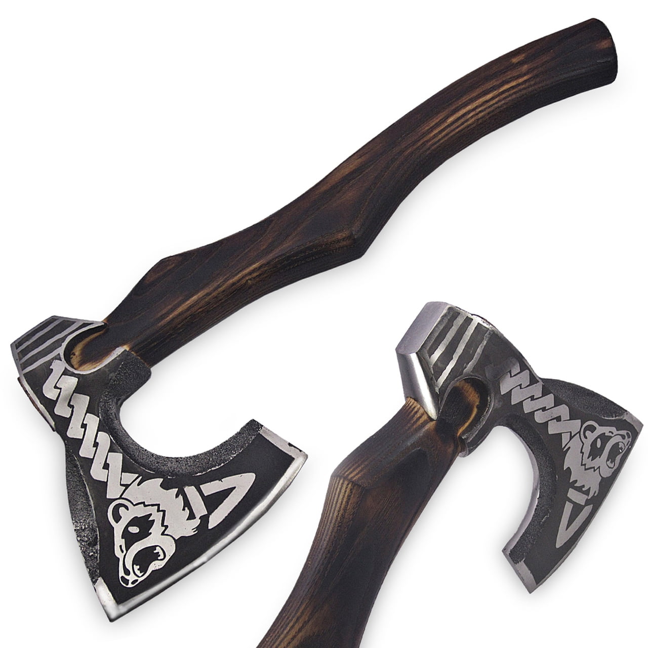 Hand Forge Alaska Brown Bear Head Etched Axe - Walmart.com