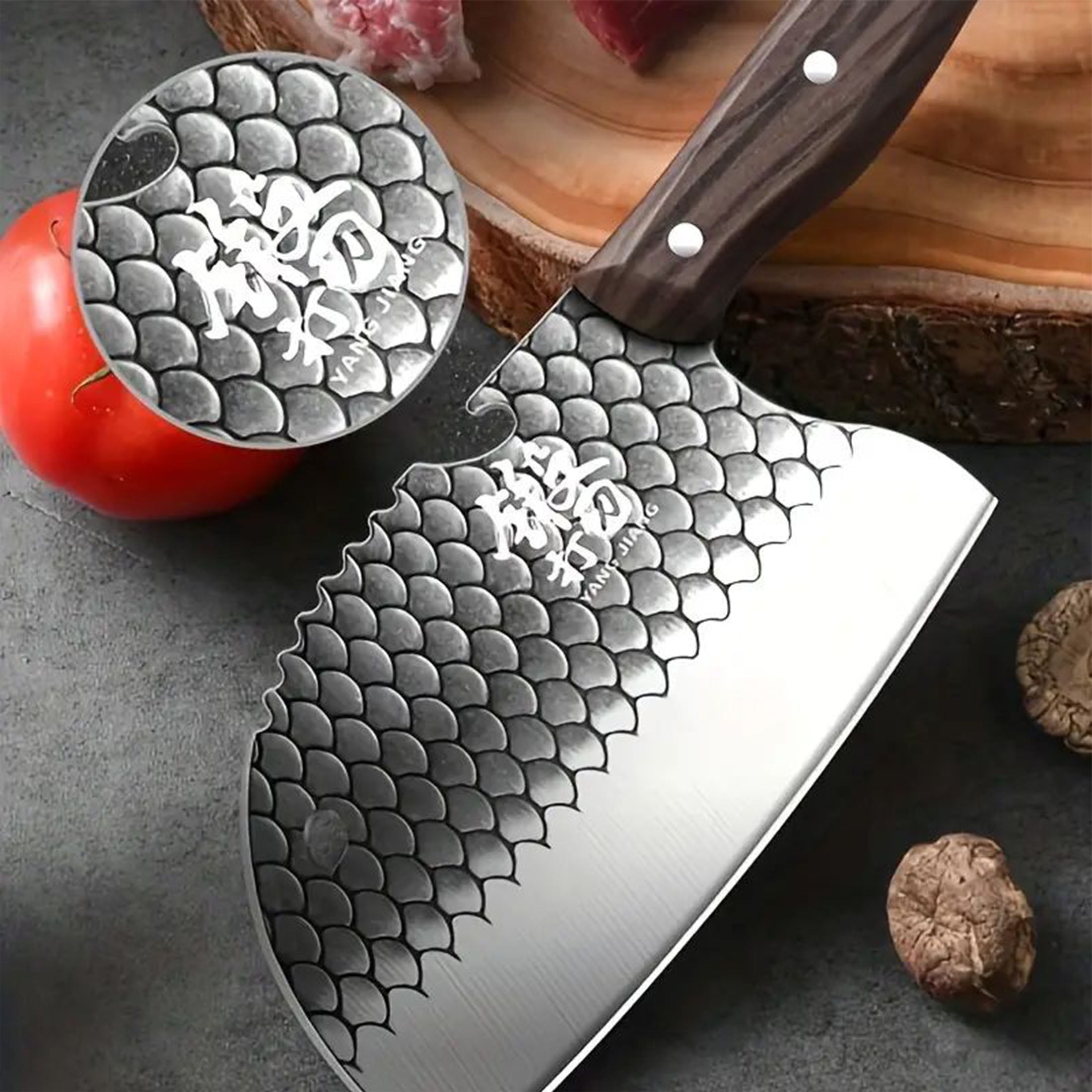 Hand Forged Chopping Knife, Kitchen Meat Cutting Knife, Stainless Steel ...