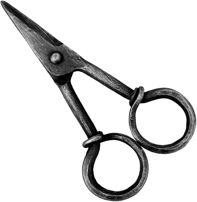 Hand Forged Metal Twisted Handle Scissor Wrought Iron Handmade Vintage ...
