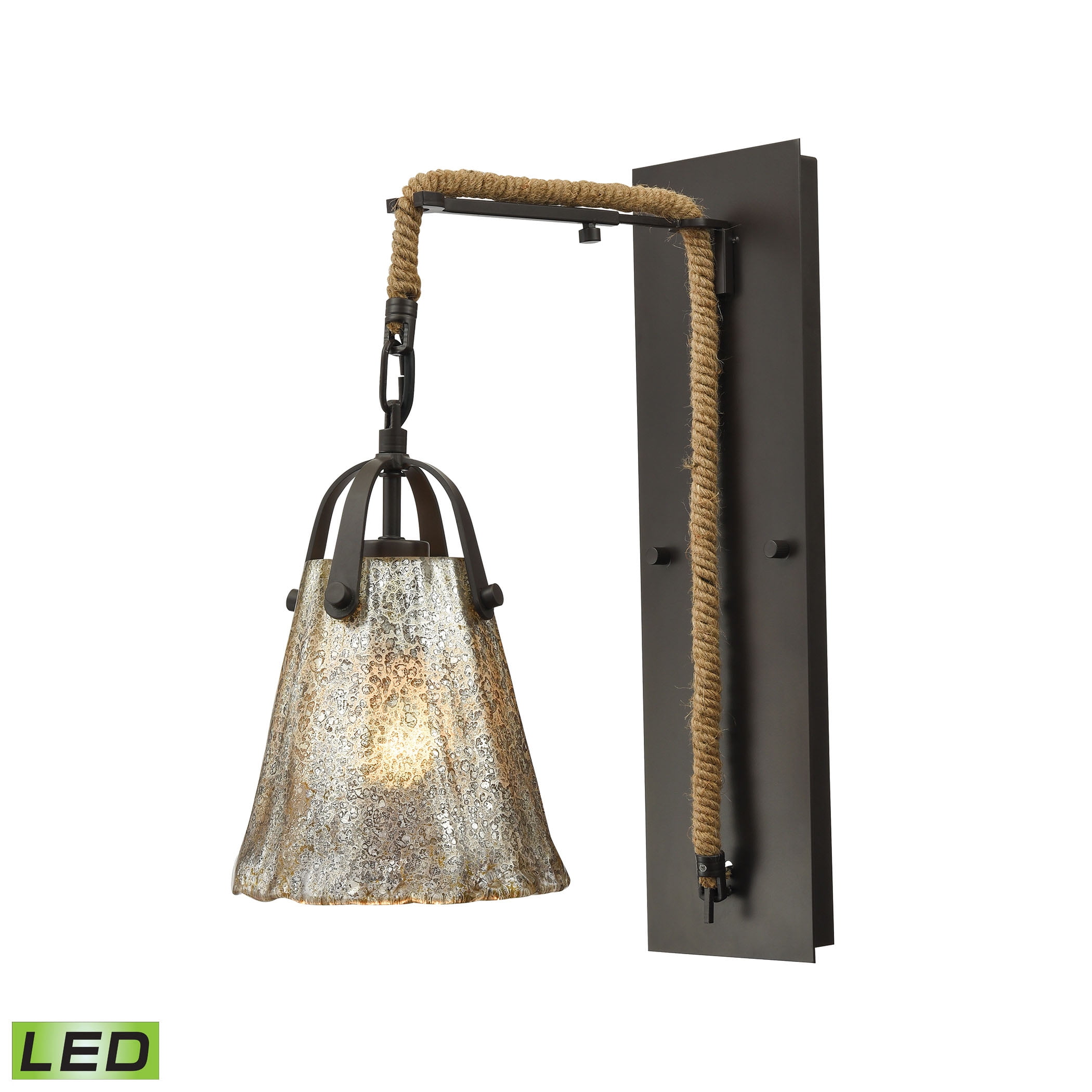 ELK Lighting Hand Formed Glass 1 Light LED Wall Sconce in Oil Rubbed ...