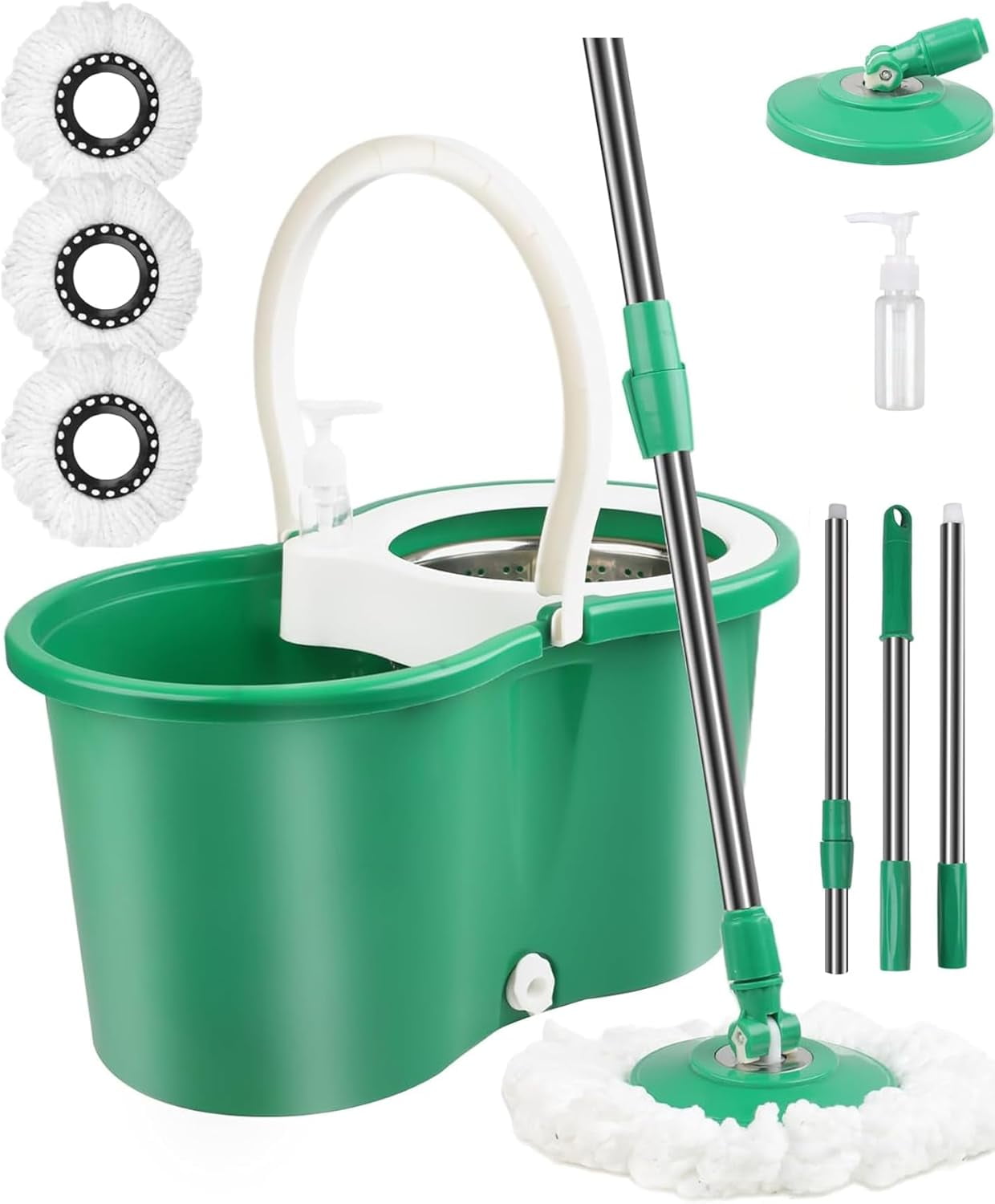 Hand Free Household Mop and Bucket with Wringer Set,Operable Rotating ...