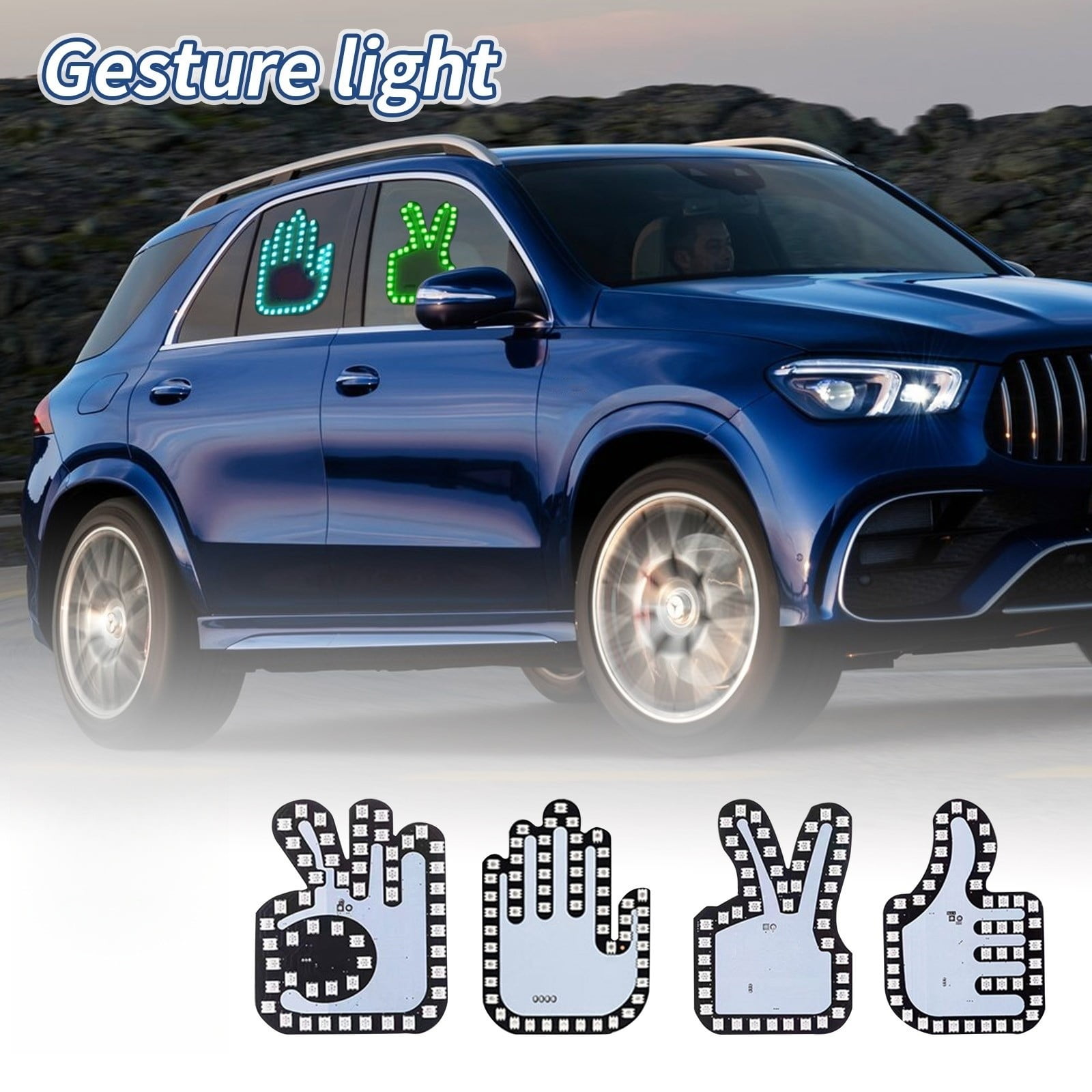 Hand Gesture Light for Car, Car Back Window Sign, Fun Gesture Finger ...