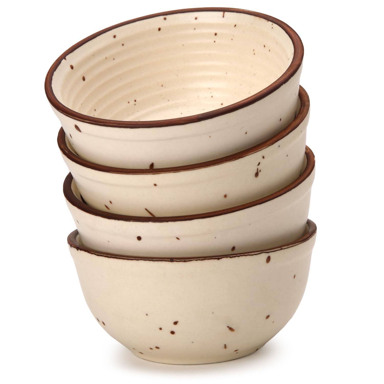 Hand Glazed Ceramic Serving Small Bowl Set Of 4 - 180ml Each, Beige ...